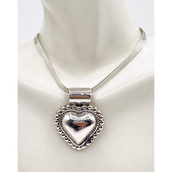 Ati | Jewelry | Vintage Ati Mexico 925 Sterling Silver Beaded Heart ...